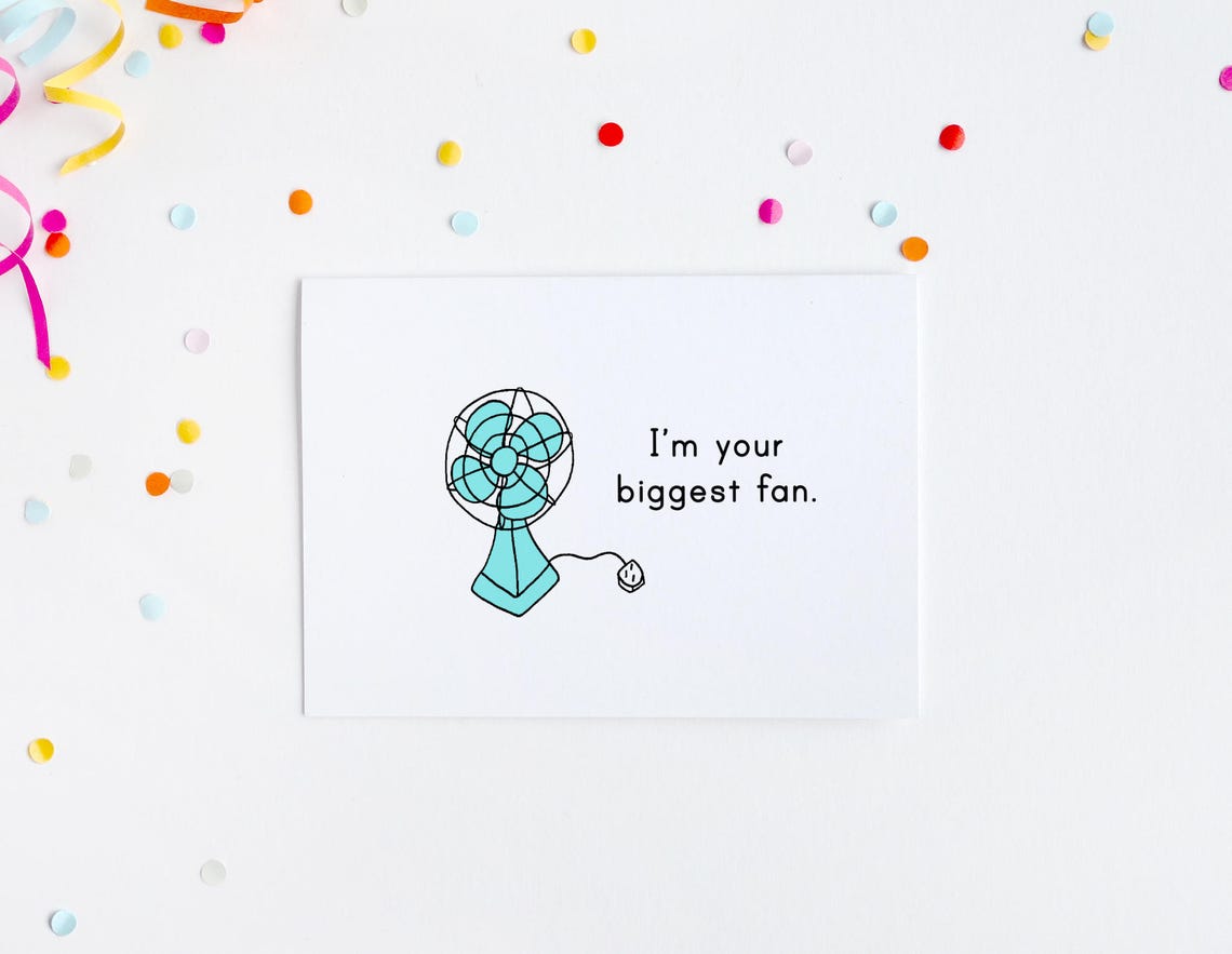 Biggest Fan Card, Funny Birthday Card, Birthday Card, I'm Your Biggest ...