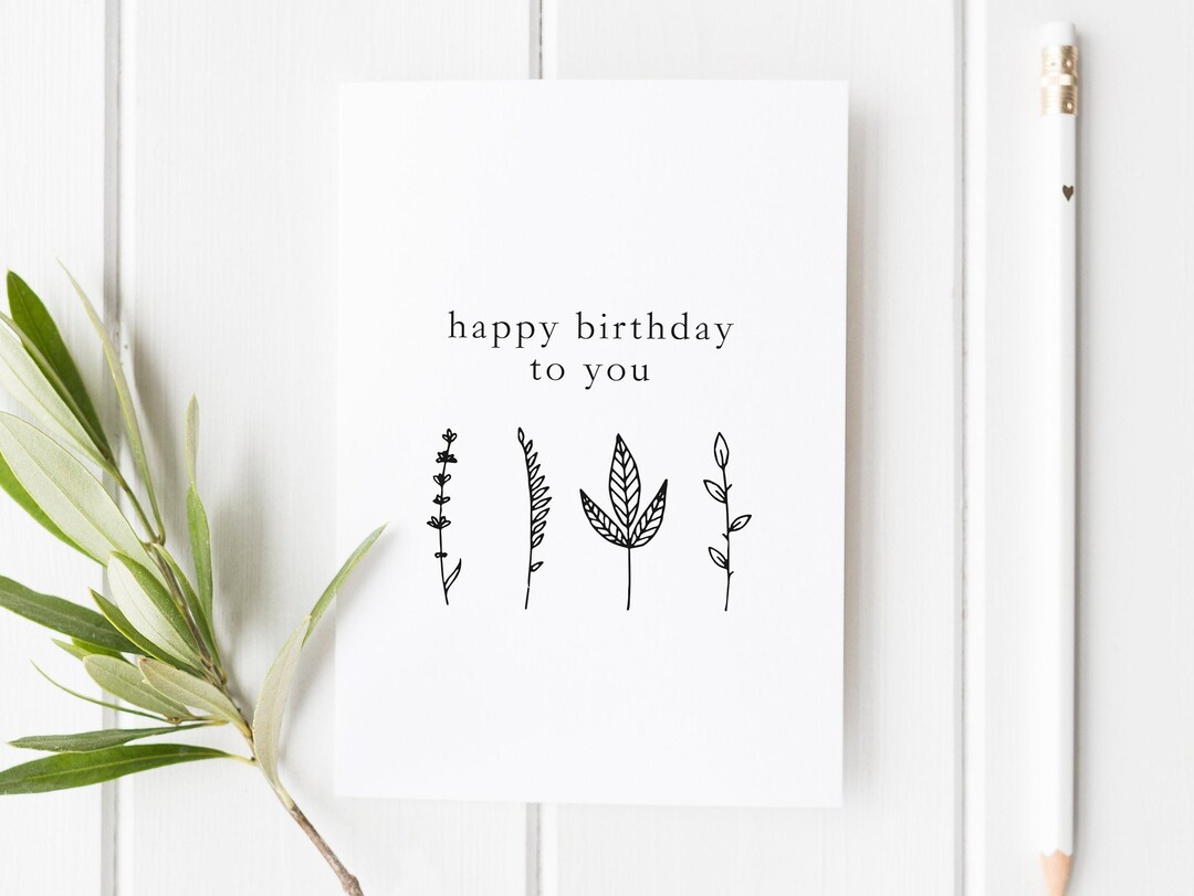 Botanical Birthday Card, Birthday Card for Her, Happy Birthday to You ...