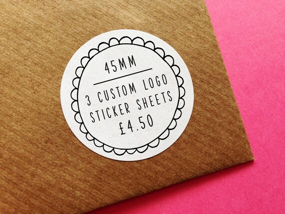 3 Custom Logo Stickers 45mm Round Matt Customisable Business | Etsy