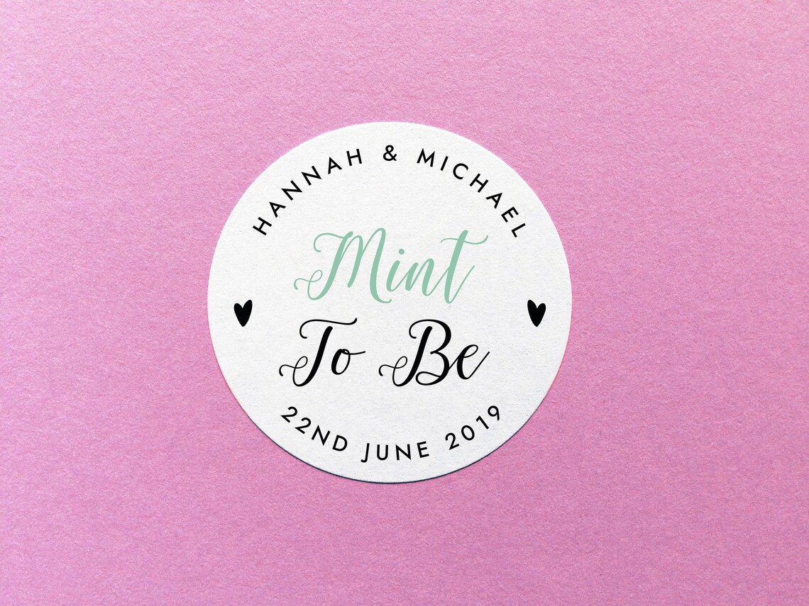 Mint to Be Sticker Personalized Mint to Be Party Favour - Etsy