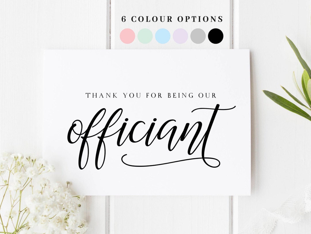 Thank You for Being Our Officiant, Thank You for Marrying Us, Thank You ...