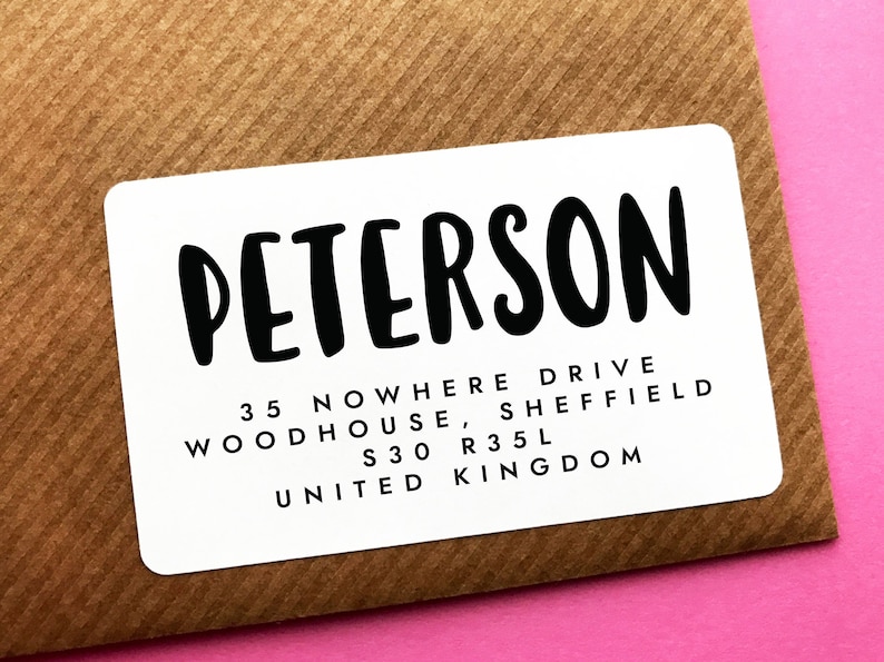 Return Address Label Bold Address Sticker Personalised - Etsy