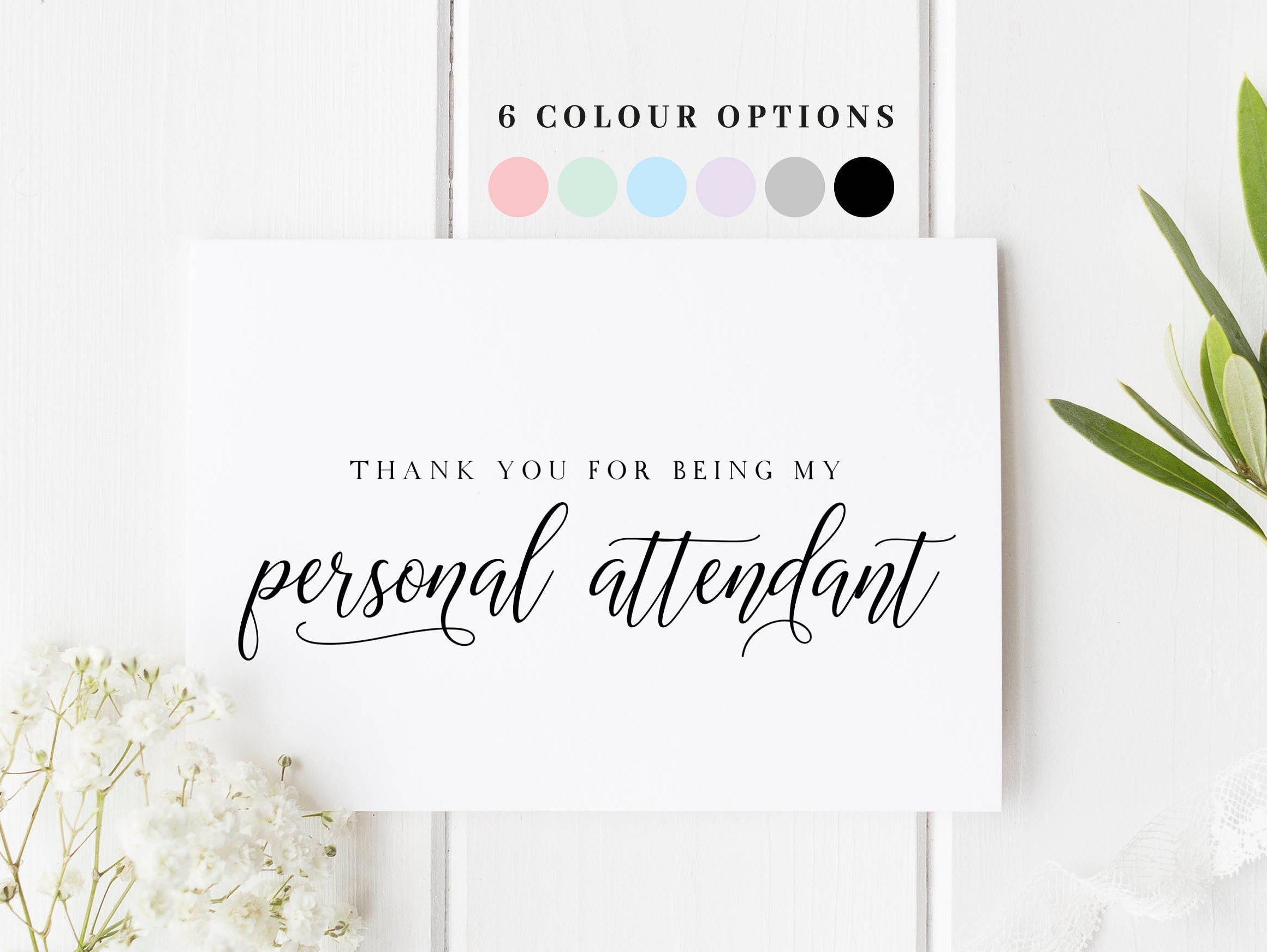 Thank You Personal Attendant Personal Attendant Card Thank - Etsy Australia