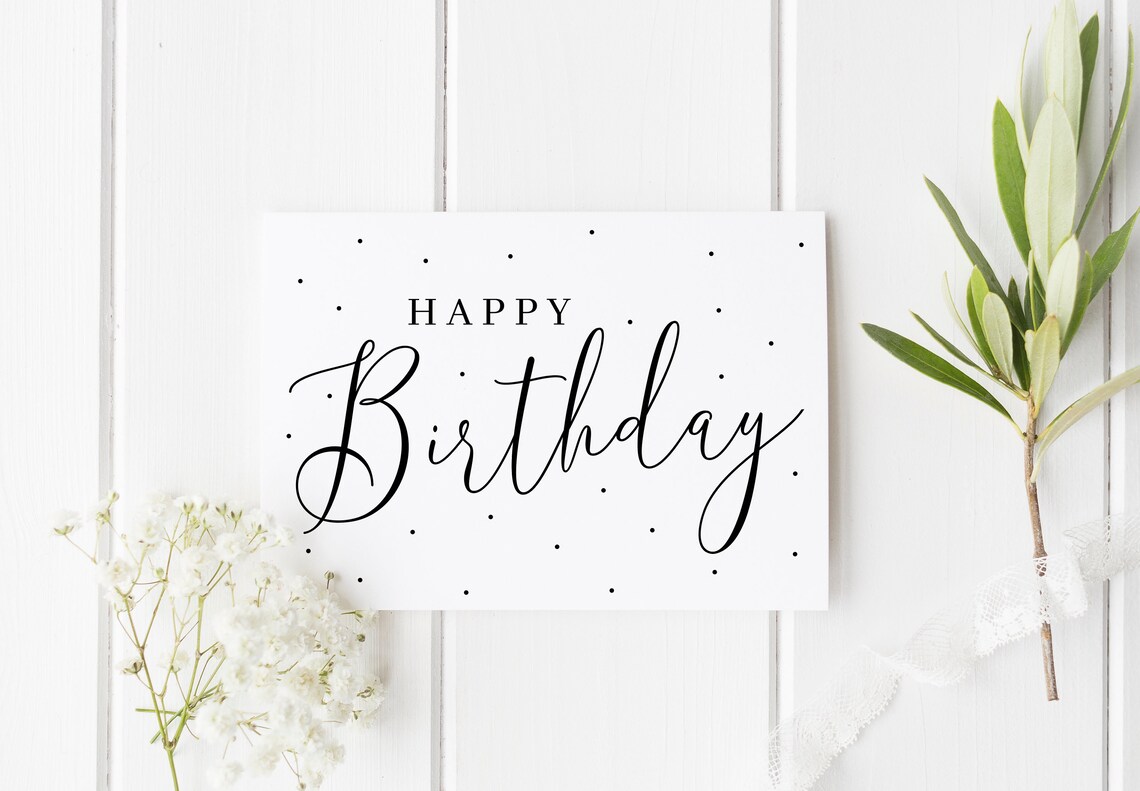 Simple Birthday Card Elegant Birthday Card Best Friend Card - Etsy