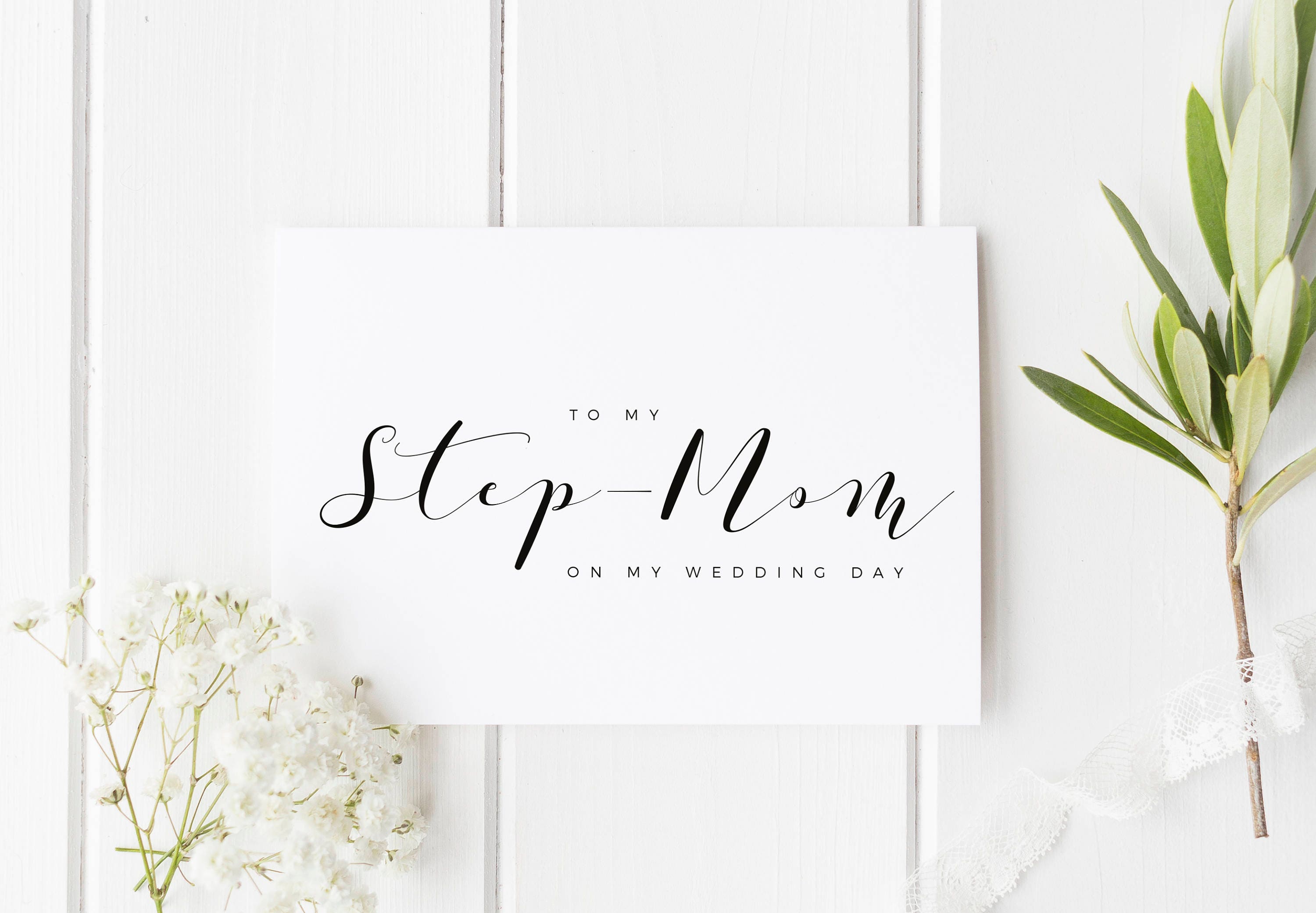 To My Stepmum On My Wedding Day Stepmom Wedding Day Card Etsy Uk
