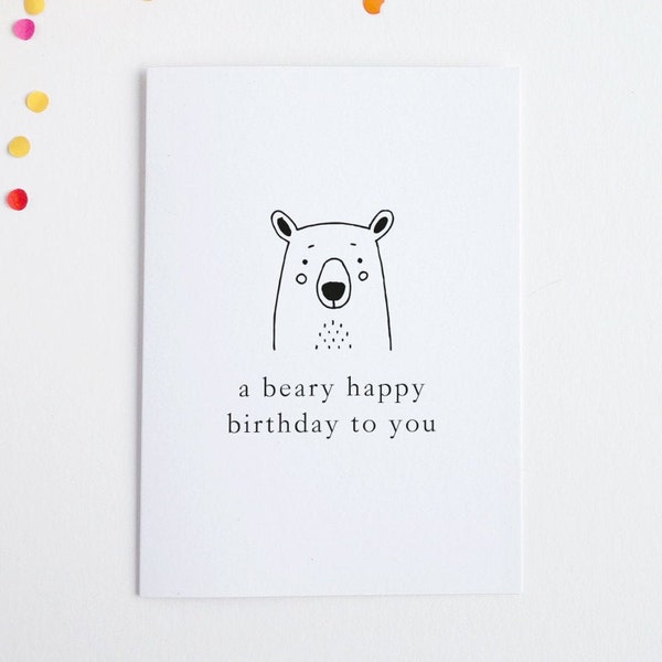 Beary Happy Birthday Card - Etsy