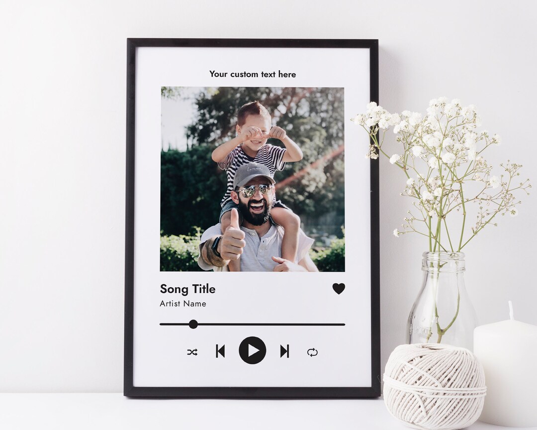 Personalised Song Photo Print, Gift for Dad, Father's Day Gift ...