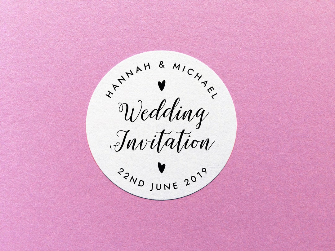 Wedding Invitation Sticker, Wedding Mail Sticker, Wedding Invite Label ...