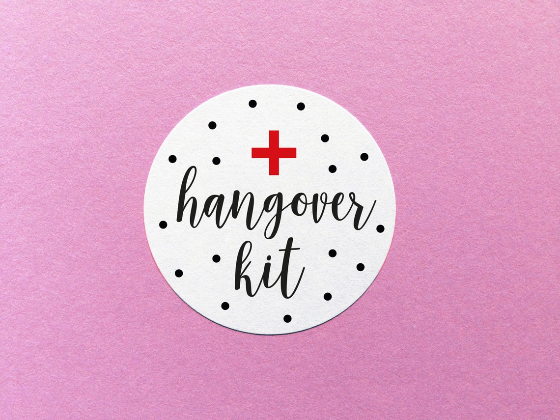 Hangover Kit Sticker Emergency Hangover Kit Wedding Hangover - Etsy
