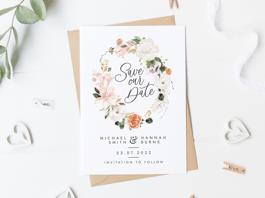 Summer Save Our Date Card, Summer Save the Date, Pretty Wedding Invite ...