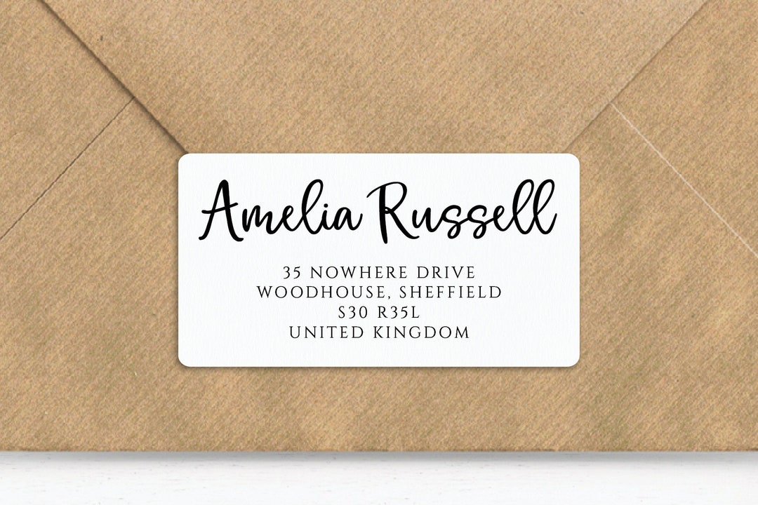 Custom Simple Script Address Label, Custom Return Address Sticker ...