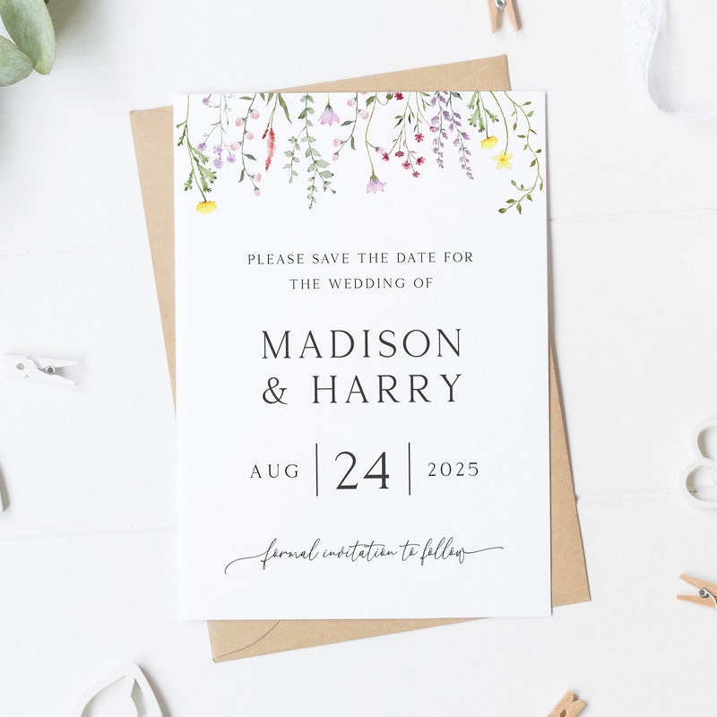 Flower Save the Date - Etsy