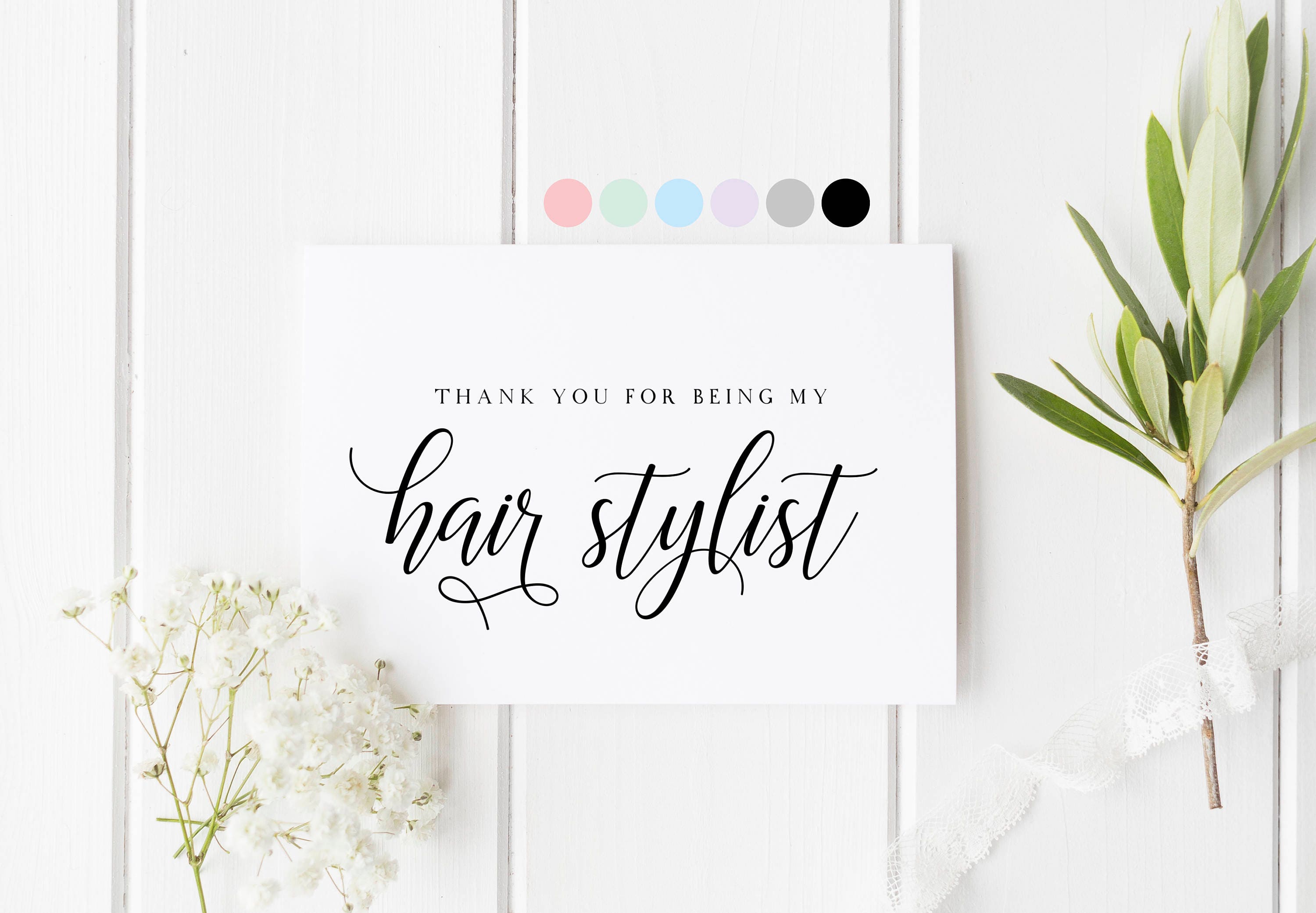 Hair Stylist Thank You Card Wedding Stylist Card for Wedding - Etsy Canada