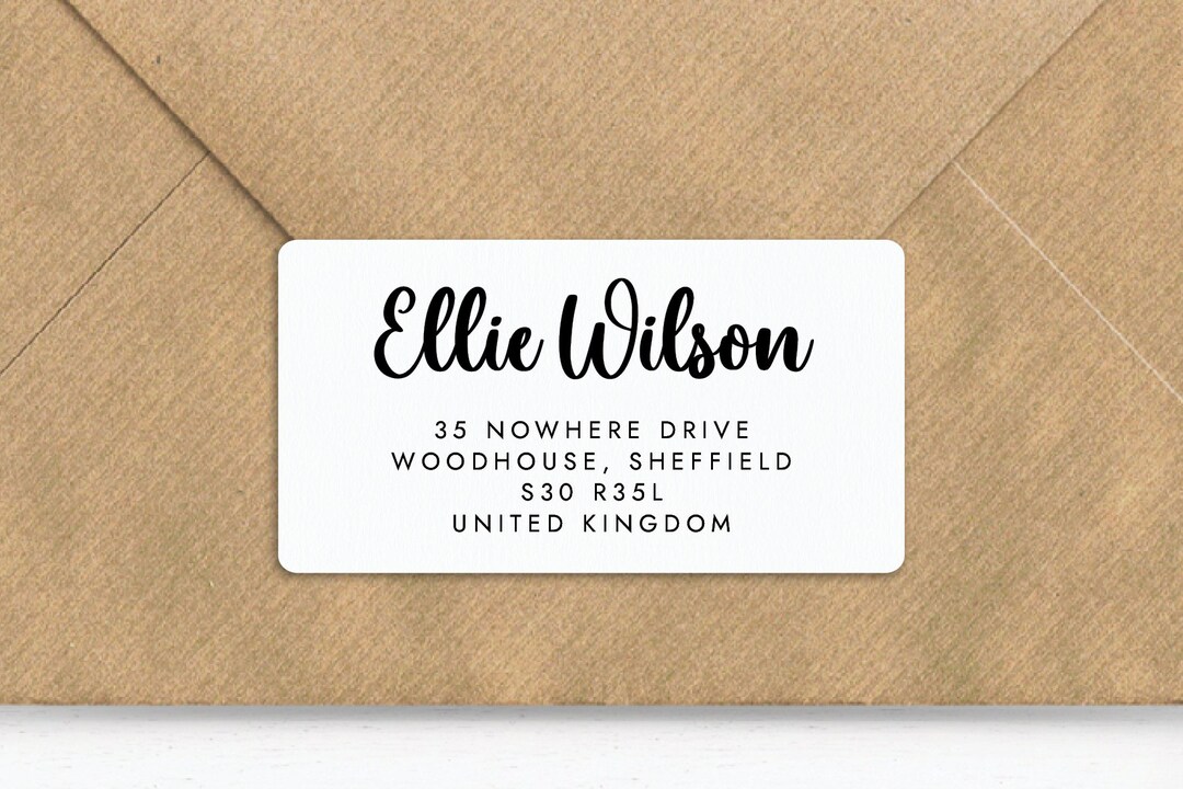 Simple Script Return Address Labels, Personalised Address Stickers - Etsy