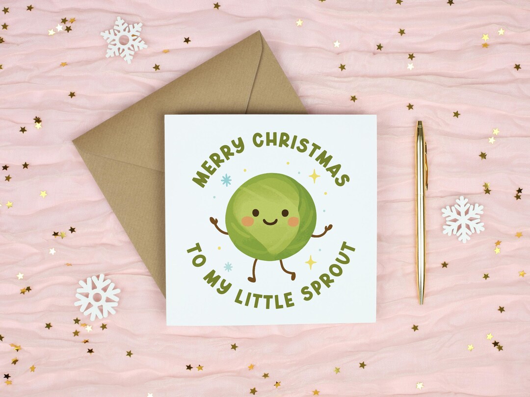 Merry Christmas to My Little Sprout Card, Cute Sprout Christmas Card ...