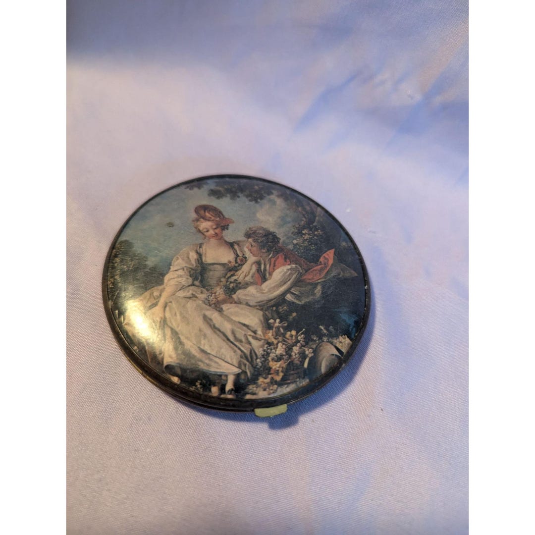 Vintage Victorian Courting Couple Compact Mirror With Double-sided ...