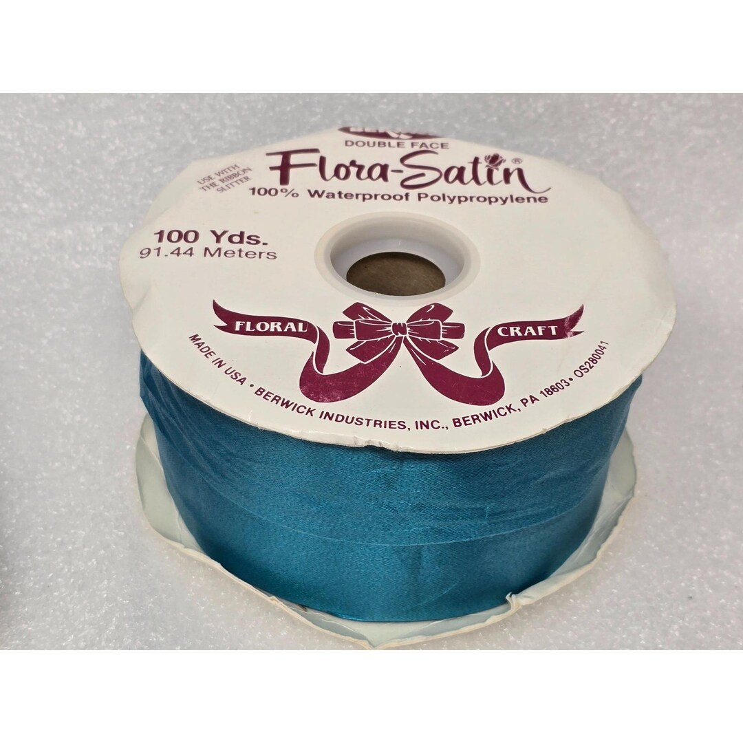 Flora-satin Double Face Ribbon 100 Yds Waterproof Teal Berwick - Etsy