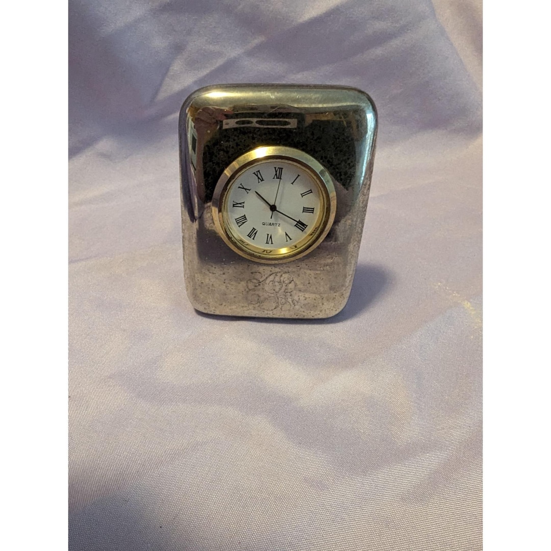 Vintage Sheridan Silver-plated Quartz Desk Clock Paperweight - Etsy