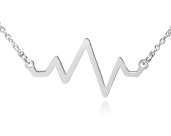 Heart beat necklace | Etsy