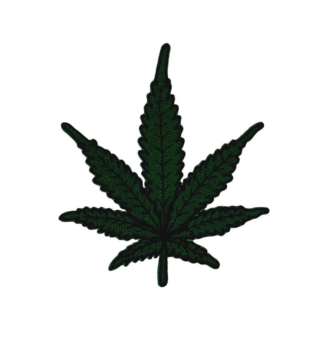 Marijuana Leaf Embroidered Iron-on Patch - Etsy