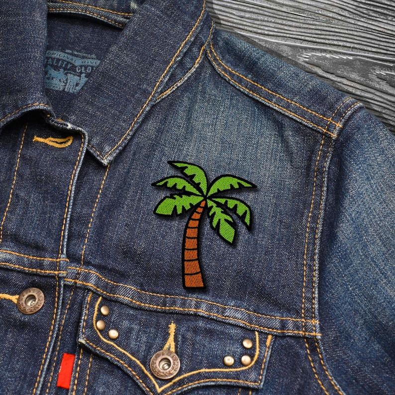 Palm Tree Embroidered Iron-on Patch - Etsy