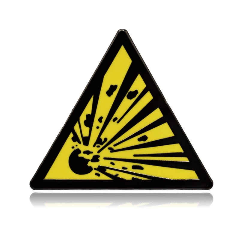 Explosive Safety Warning Hard Enamel Pin - Etsy