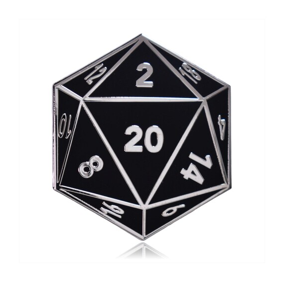 D20 Twenty-sided Die Hard Enamel Lapel Pin | Etsy