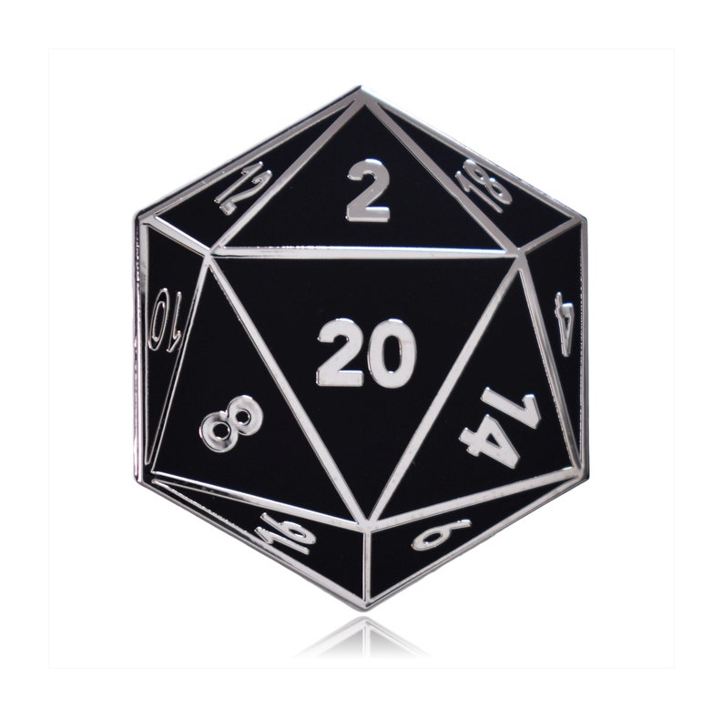 D20 Twenty-sided Die Hard Enamel Lapel Pin - Etsy