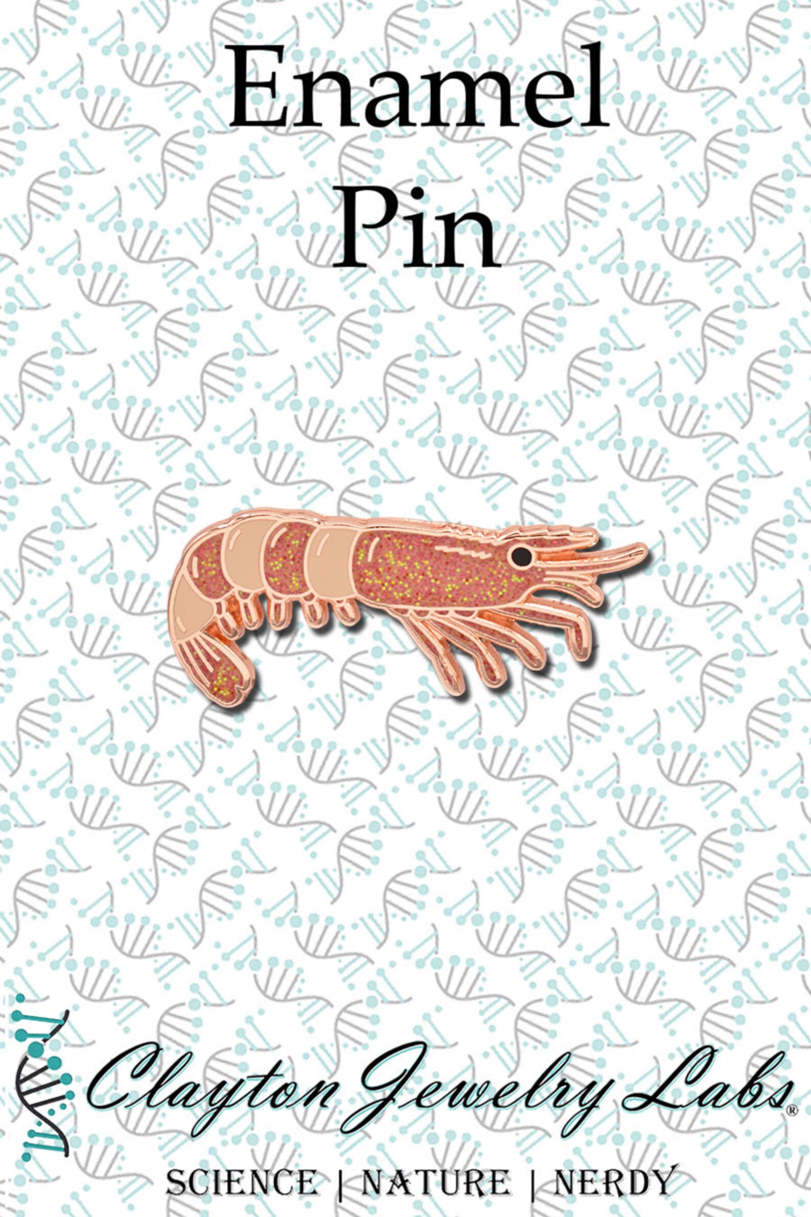 Shrimp Hard and Soft Enamel Pin With Glitter - Etsy