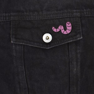 Cartoon Earthworm Hard Enamel Pin - Etsy