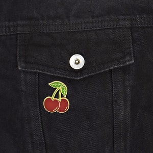 Red Cherry Hard Enamel Pin - Etsy