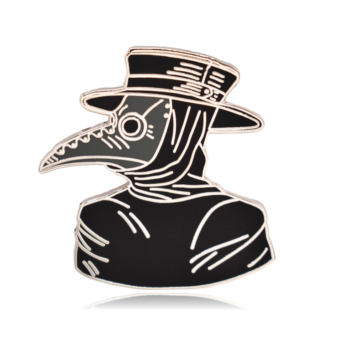 Black Plague Doctor Hard Enamel Pin - Etsy