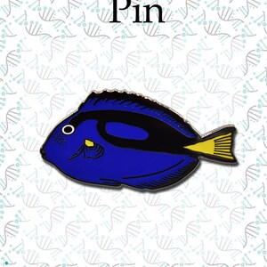 Blue Tang Fish Hard Enamel Pin - Etsy