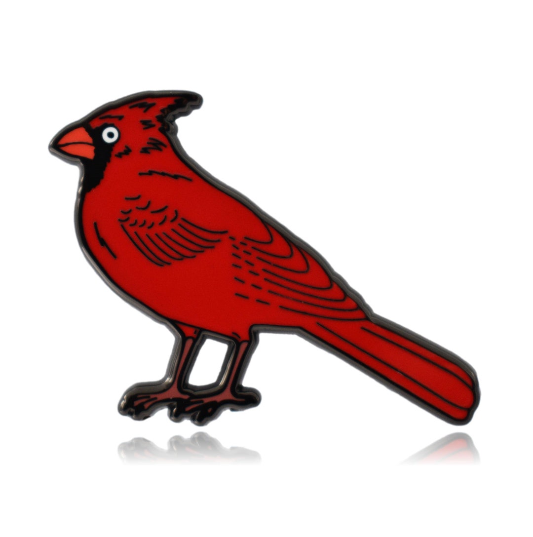 Red Cardinal Bird Hard Enamel Pin - Etsy