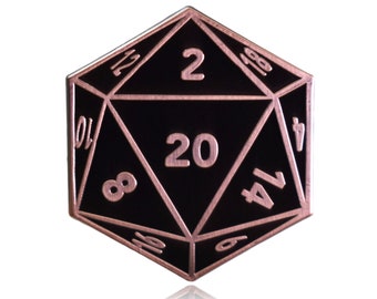 D20 Twenty-sided Die Hard Enamel Lapel Pin | Etsy