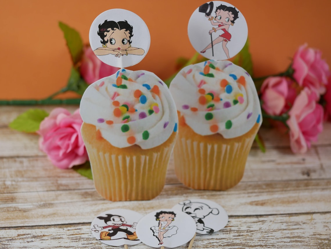 Betty Boop Cupcake Topper Betty Boop Cupcake Picks Classic - Etsy