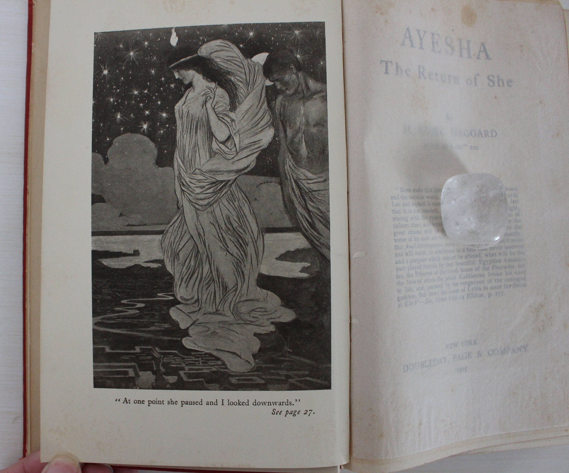 Ayesha H. Rider Haggard-first American Edition-1905 Hardcover Red and Gold Guilted Book Novel ...