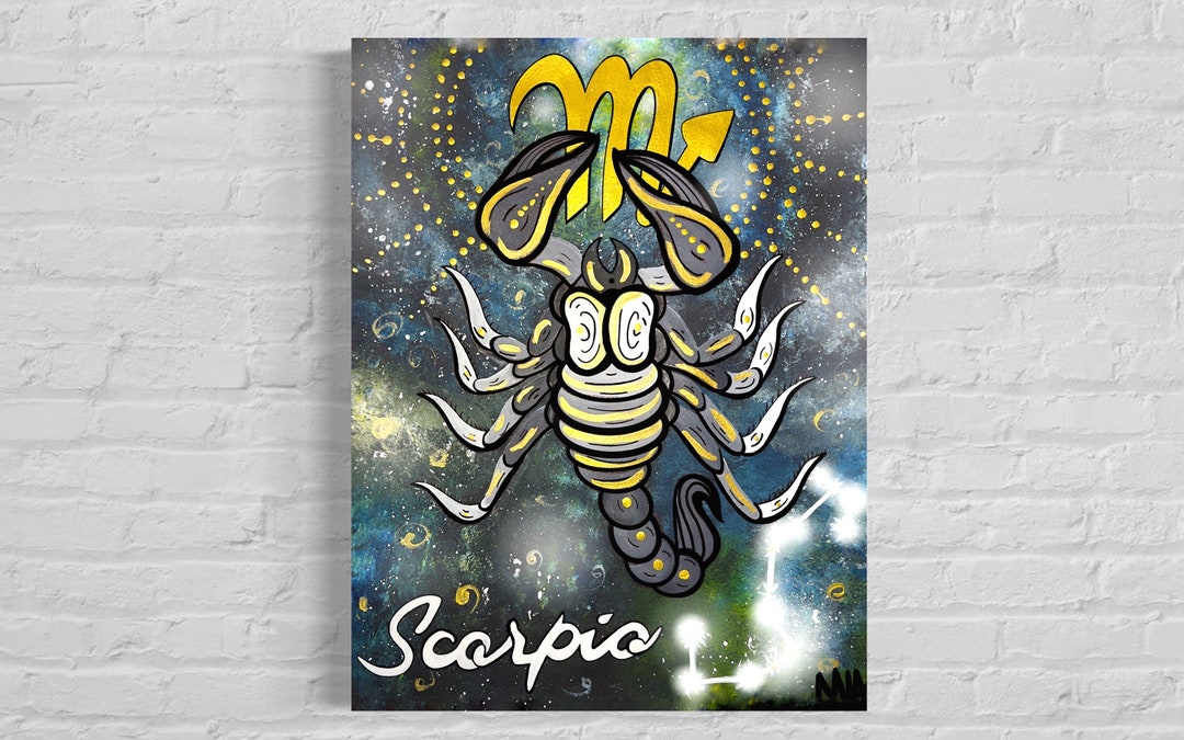 Scorpio Zodiac Signs Astrology Colored Painting Prints With or Without ...