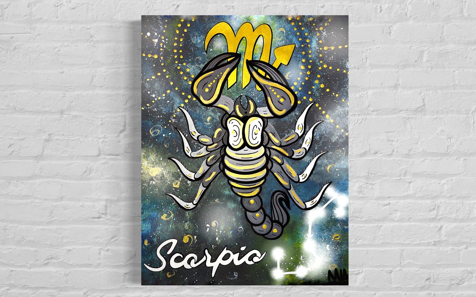 Scorpio Zodiac Signs Astrology Colored Painting Prints With or Without ...