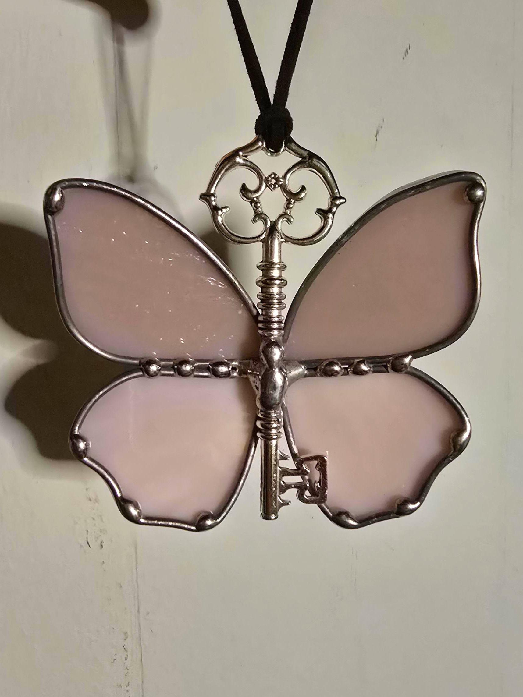 Assorted Stained Glass Butterfly Dragonfly Skeleton Keys Suncatcher - Etsy