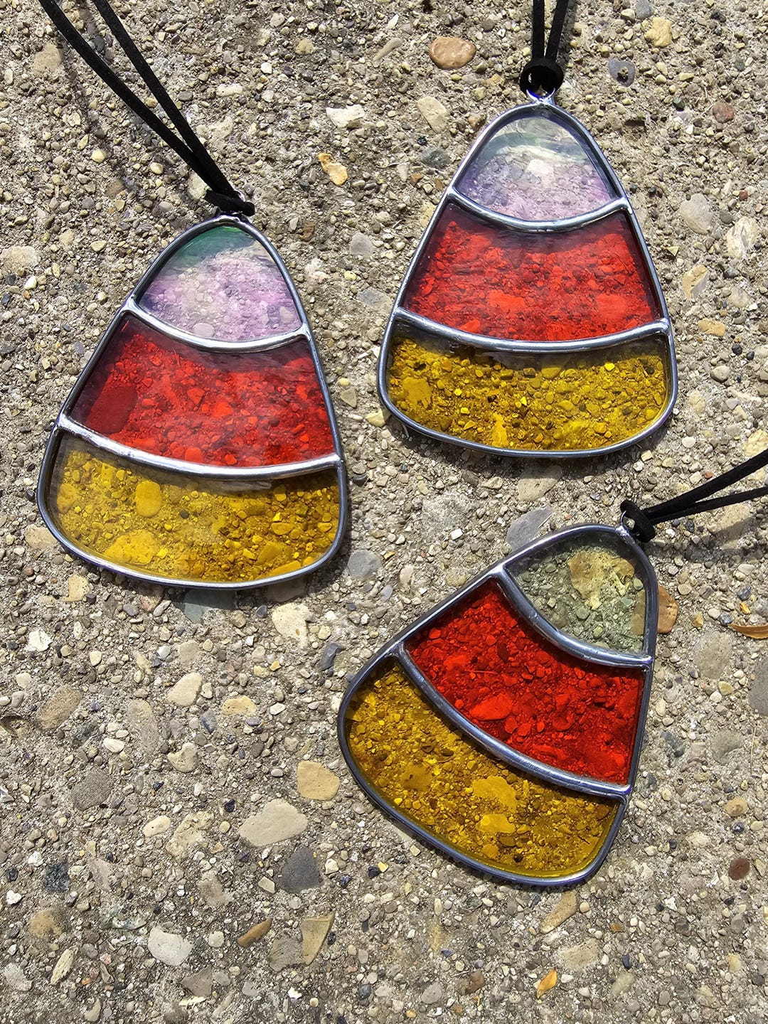 Candy Corn Glass Halloween Stained Glass Suncatcher - Etsy