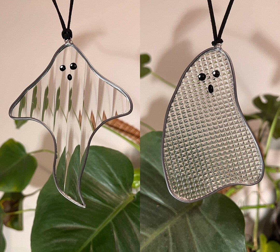 Assorted Textured Glass Halloween Ghosts Stained Glass Suncatcher - Etsy