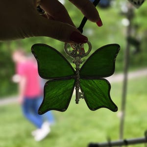 Assorted Stained Glass Butterfly Dragonfly Skeleton Keys Suncatcher - Etsy
