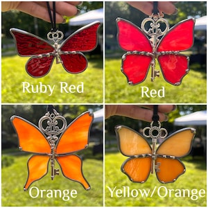 Assorted Stained Glass Butterfly Dragonfly Skeleton Keys Suncatcher - Etsy