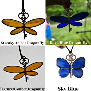 Assorted Stained Glass Butterfly Dragonfly Skeleton Keys Suncatcher - Etsy