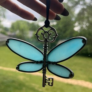 Assorted Stained Glass Butterfly Dragonfly Skeleton Keys Suncatcher - Etsy
