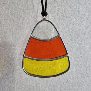Candy Corn Glass Halloween Stained Glass Suncatcher - Etsy