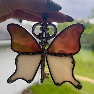 Assorted Stained Glass Butterfly Dragonfly Skeleton Keys Suncatcher - Etsy
