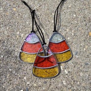 Candy Corn Glass Halloween Stained Glass Suncatcher - Etsy