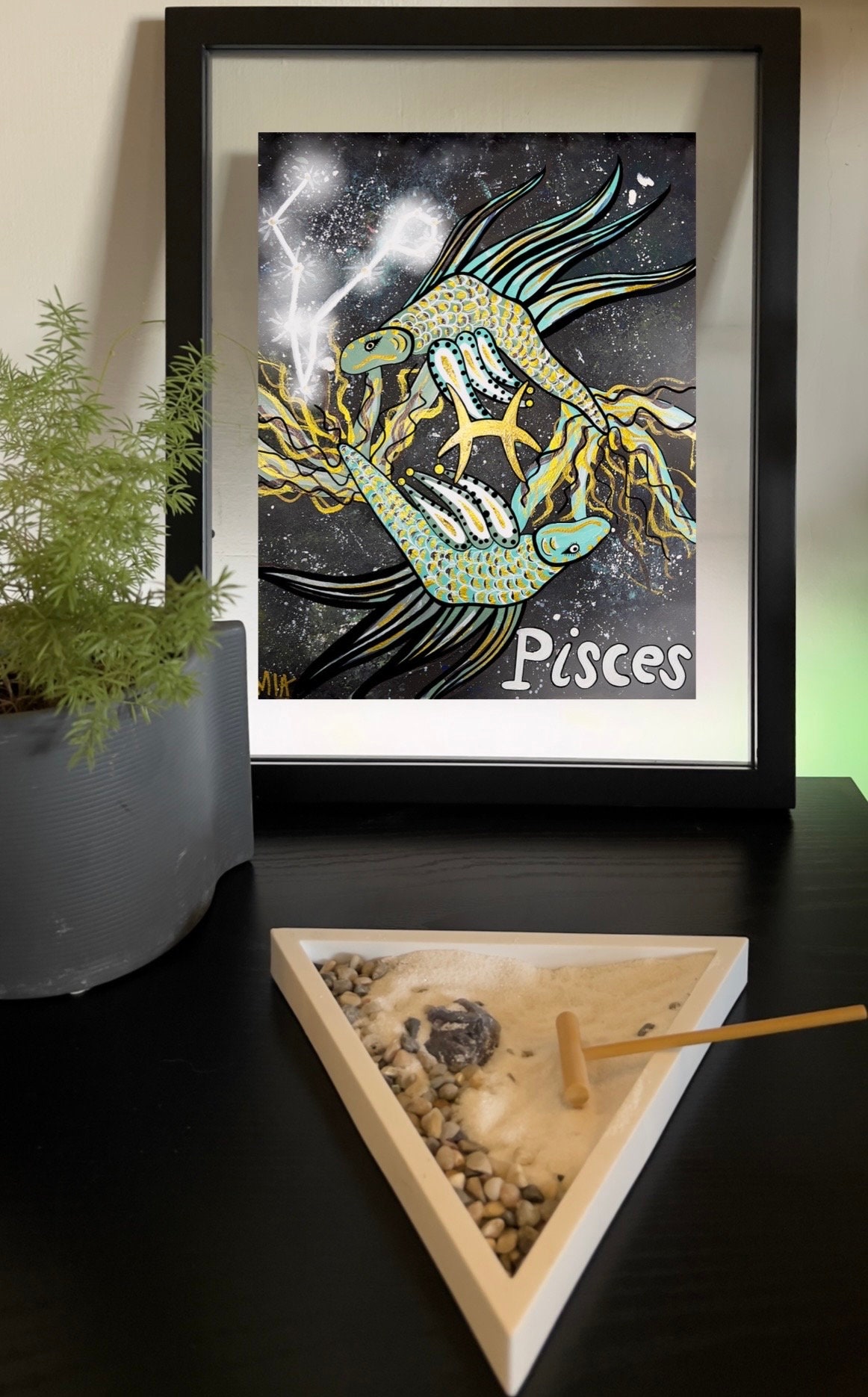 Pisces Zodiac Signs Astrology Colored Painting Prints With or Without ...